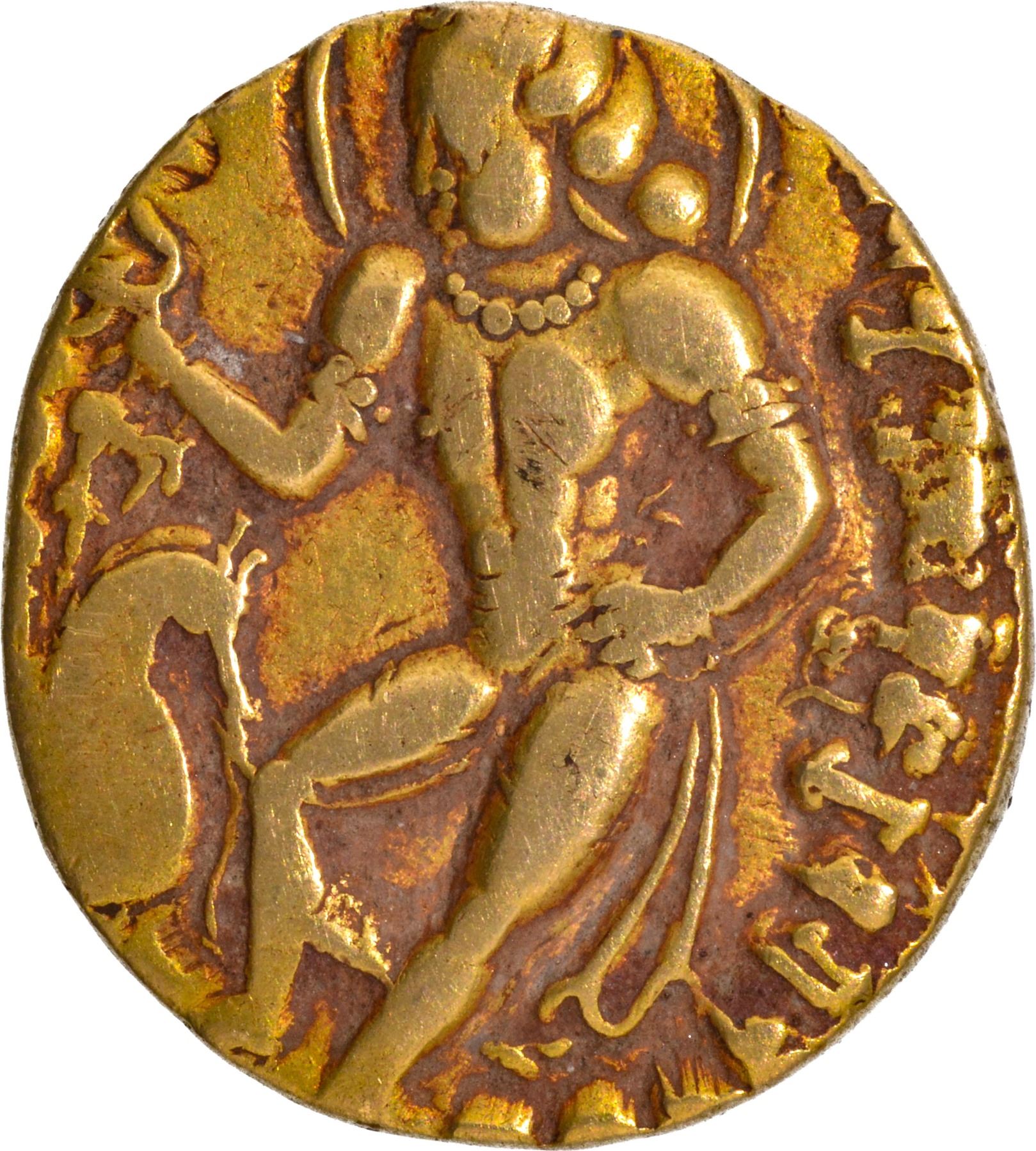 Exceedingly Rare Kartikeya type Gold Dinar of Kumaragupta I alias ...