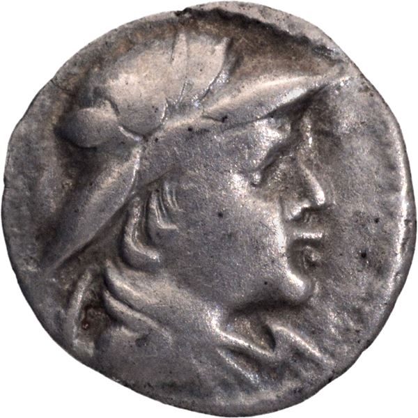 Eucratides I Silver Obol Coin of Indo Greeks with Kings face in ...