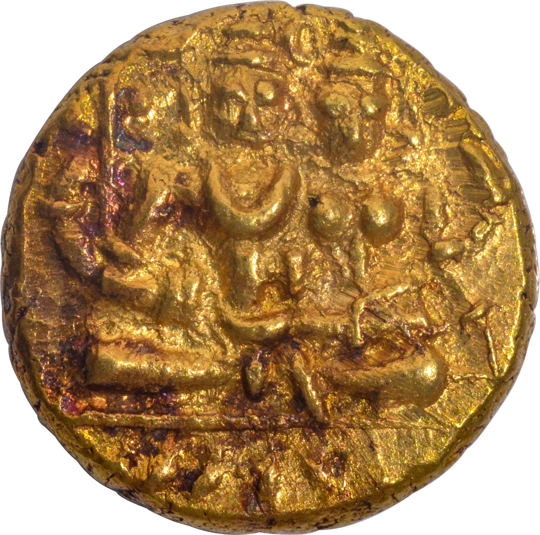 Rare Gold Half Varaha Coin of Harihara II of Vijayanagara Empire with ...
