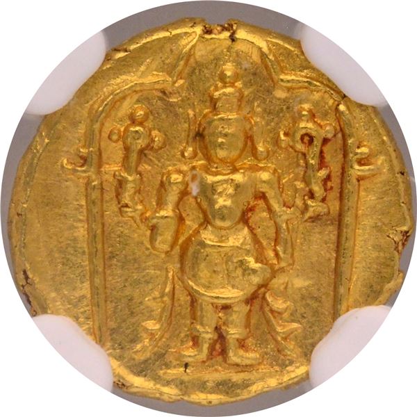 NGC Graded Very Rare Gold Half Varaha Coin of Venkatapathiraya III of ...