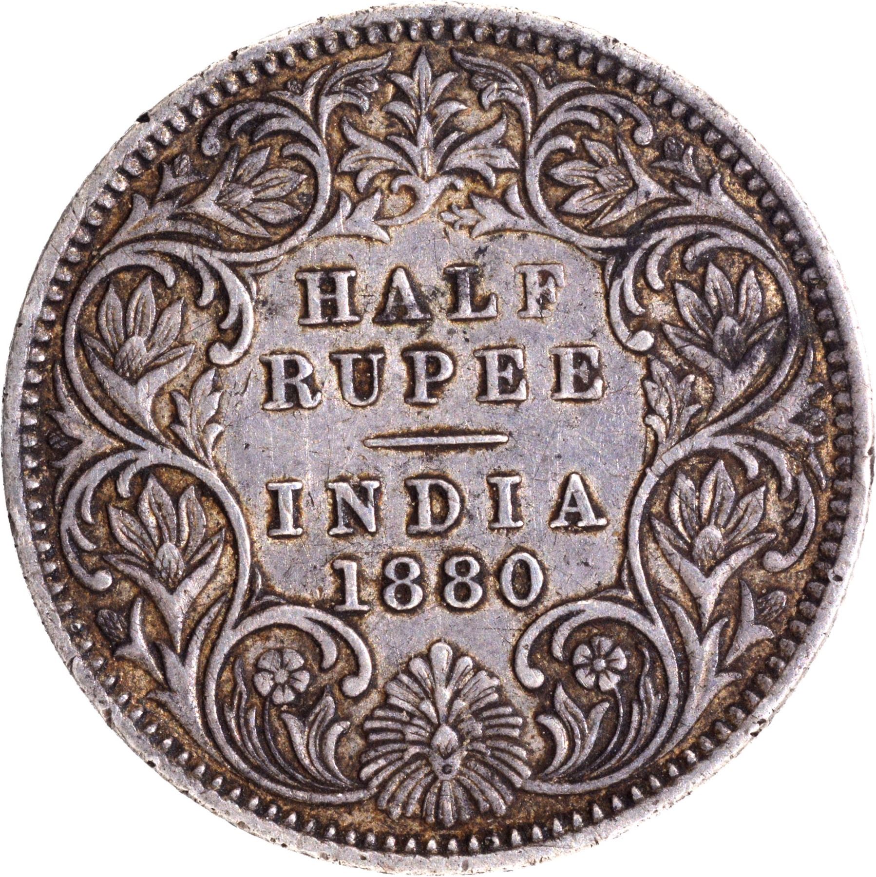 Extremely Rare 1880 Silver Half Rupee Coin of Victoria Empress of ...