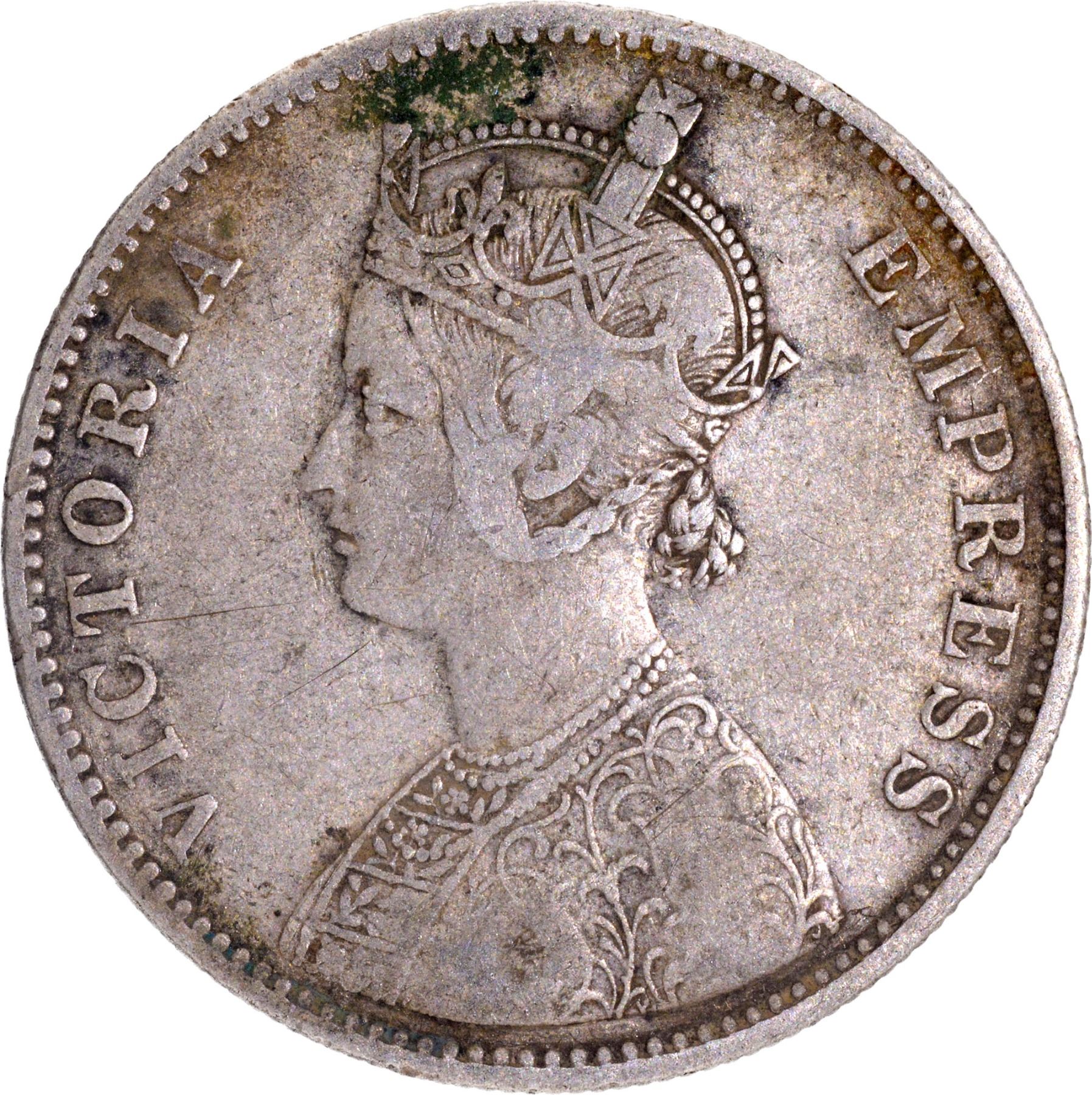 Unlisted Very Rare Silver Mule One Rupee Coin of Victoria Empress of ...