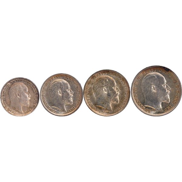 Extremely Rare Silver Coins of King Edward VII Maundy Coinage of United ...