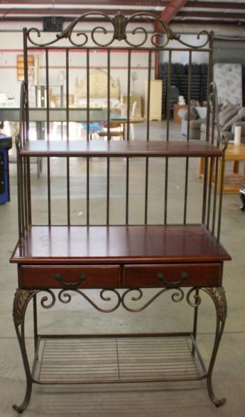 Wrought Iron Shelf & Drawers
