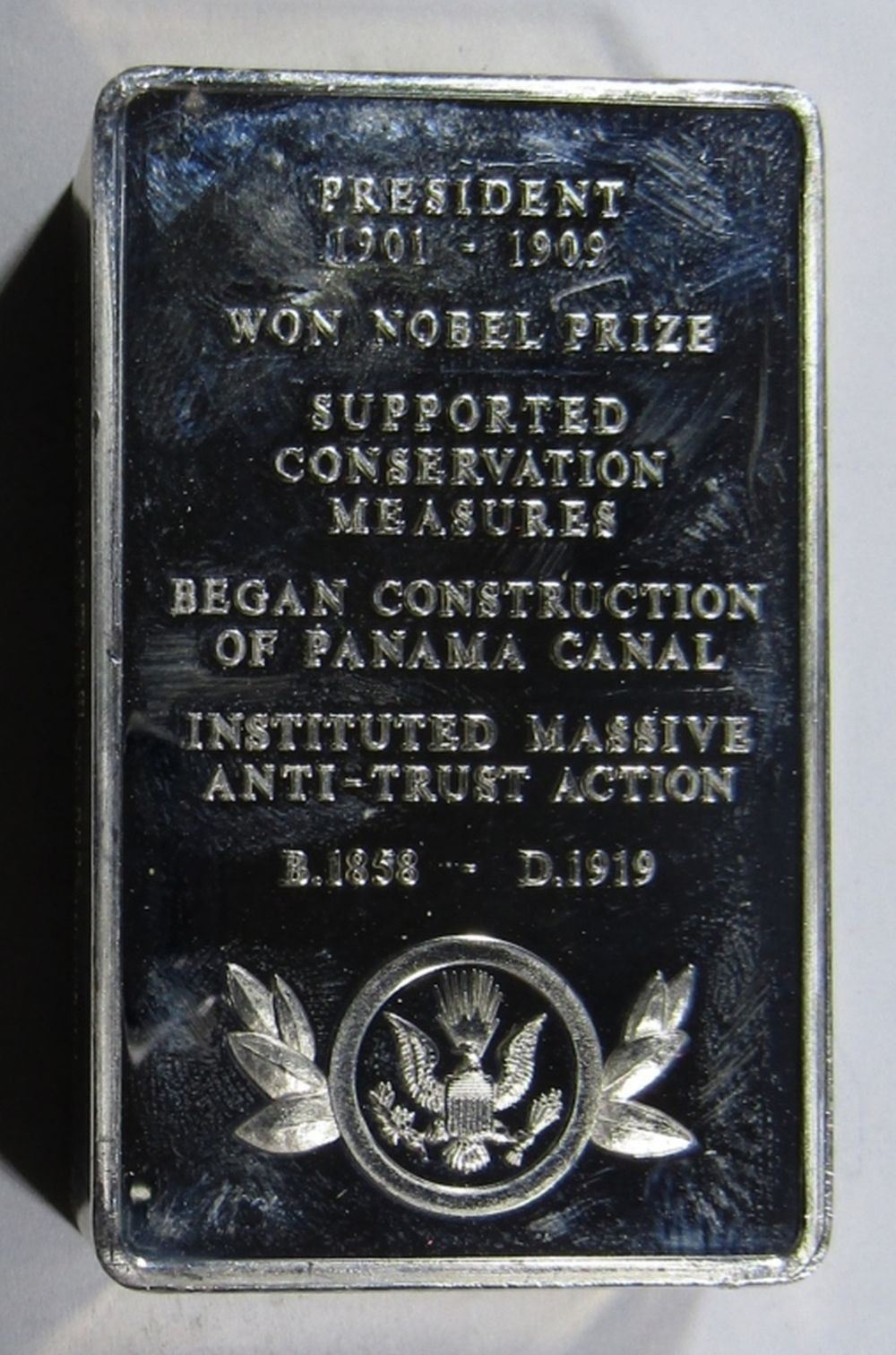 THEODORE ROOSEVELT 26TH PRESIDENT INGOT: