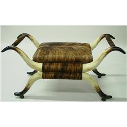 Texas Longhorn style bench - Approx. 50" W x 21" D x 21" H