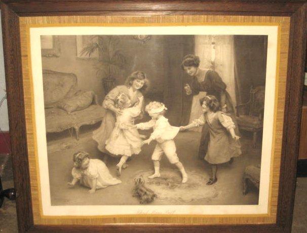 Framed Victorian print "Blind Man's Bluff" - Framed Victorian print ...