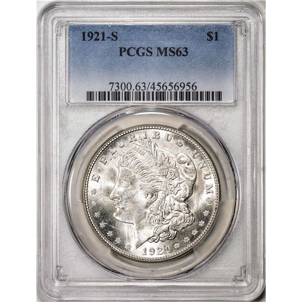 1921-S $1 Morgan Silver Dollar Coin PCGS MS63