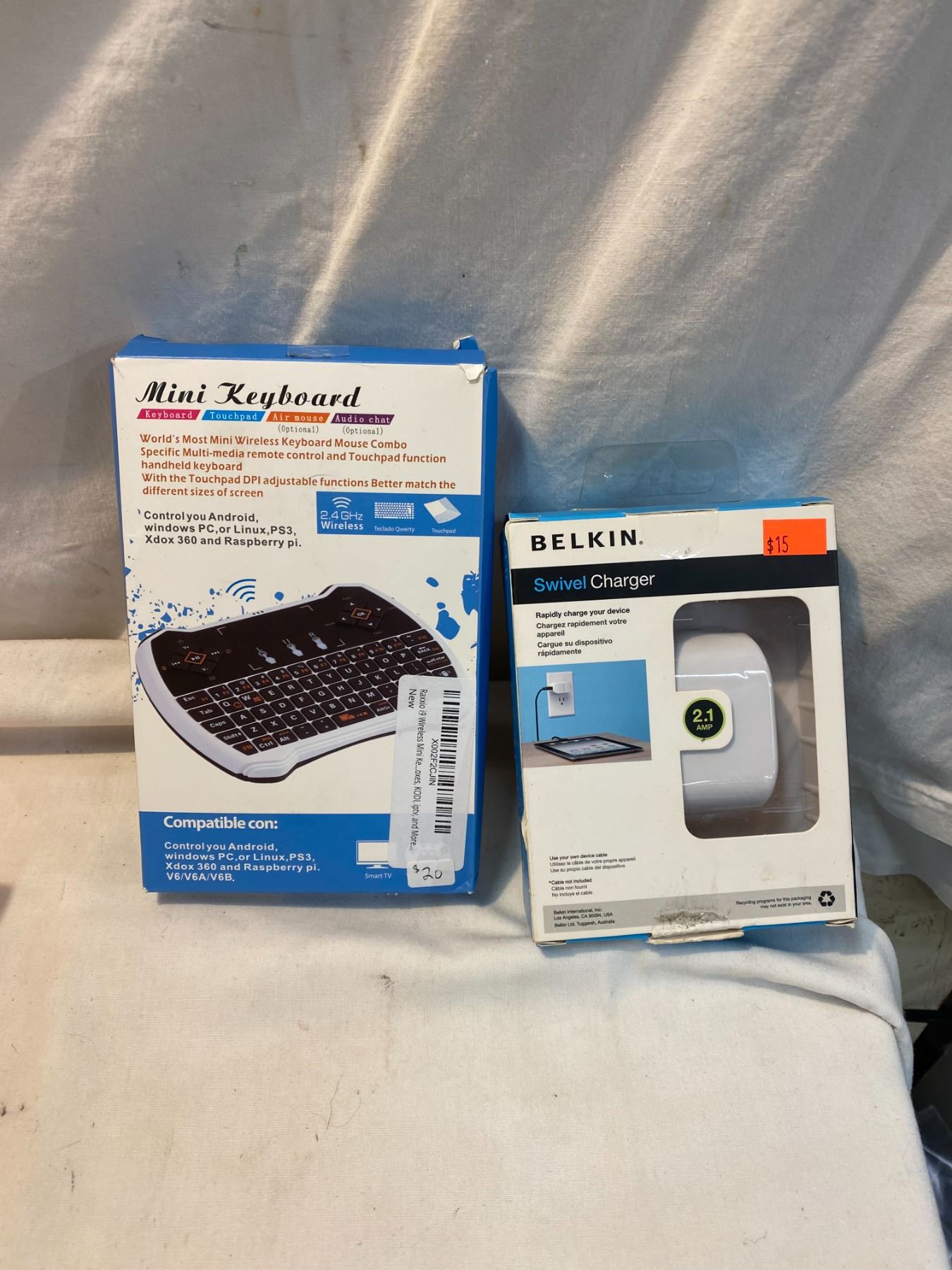 Swivel charger and mini keyboard