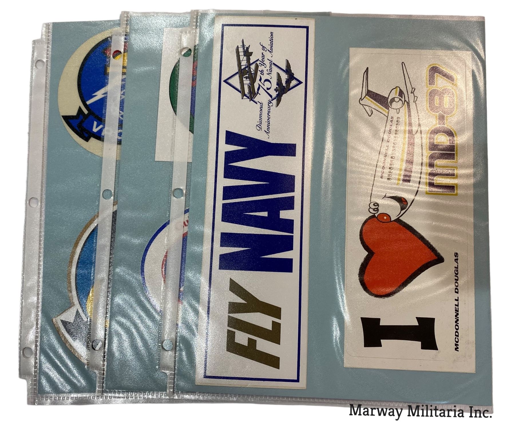 Lot of 3 Sheets (Double Sided) of Military Stickers/ Decals