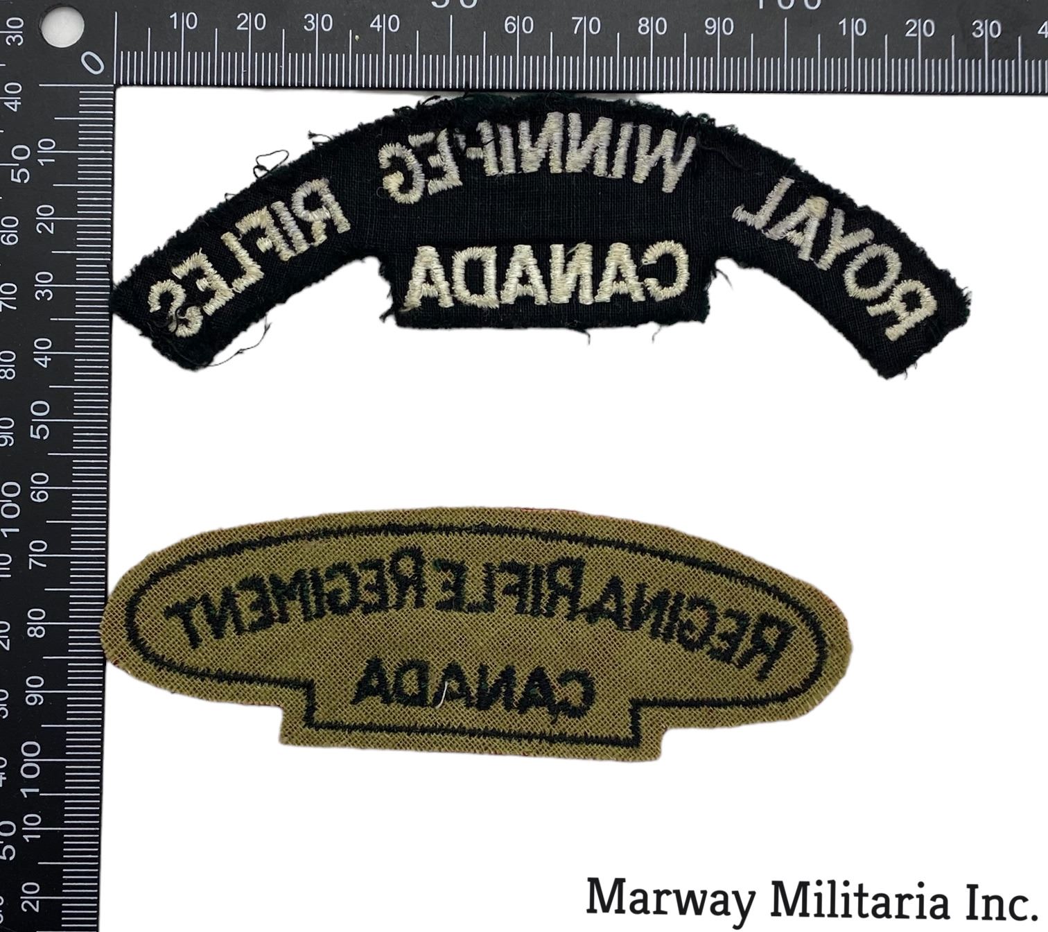 Regina Rifles & Royal Winnipeg Rifles Shoulder Title Lot