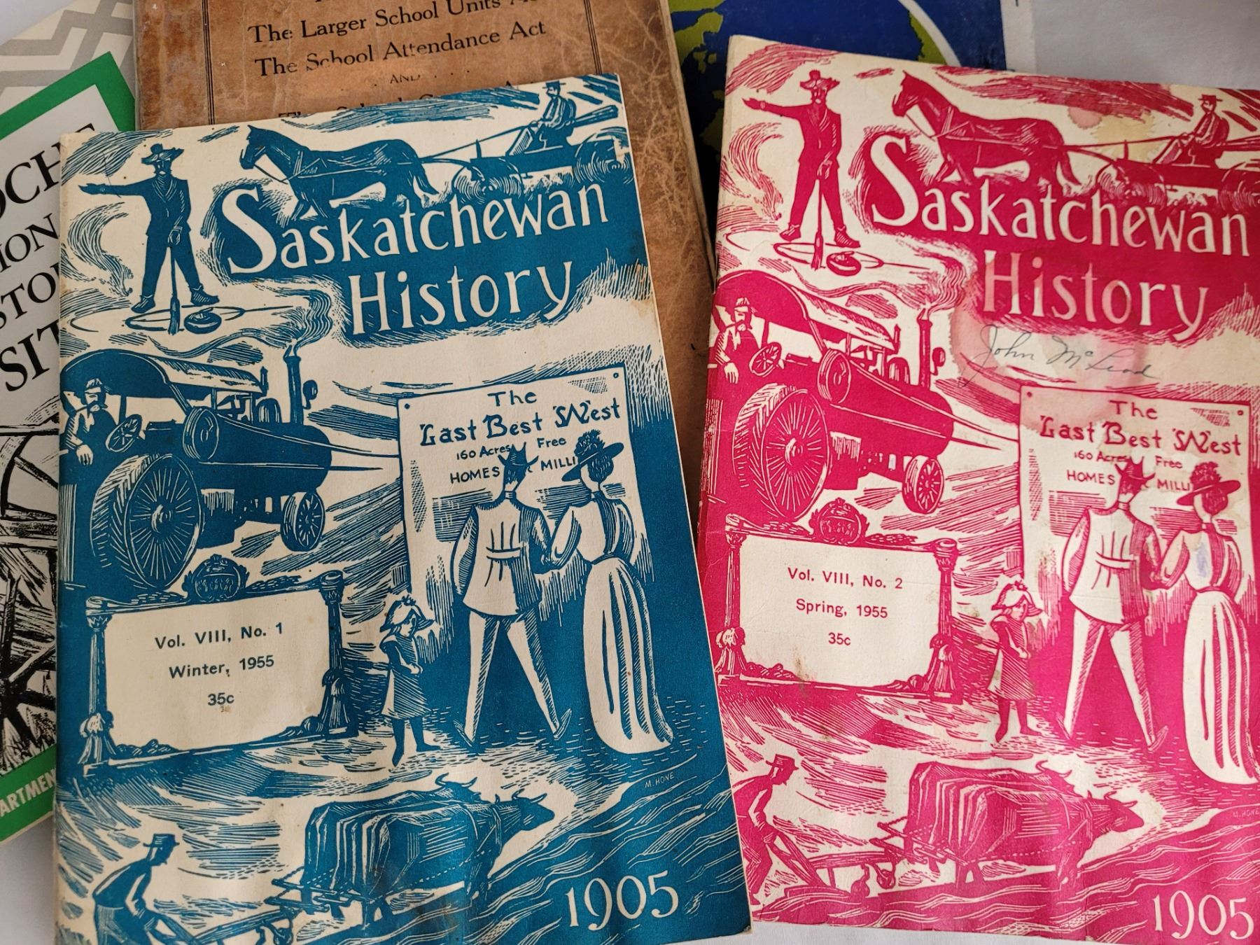 Vintage Saskatchewan books. History books(1955) School Act(1945) 1957 ...