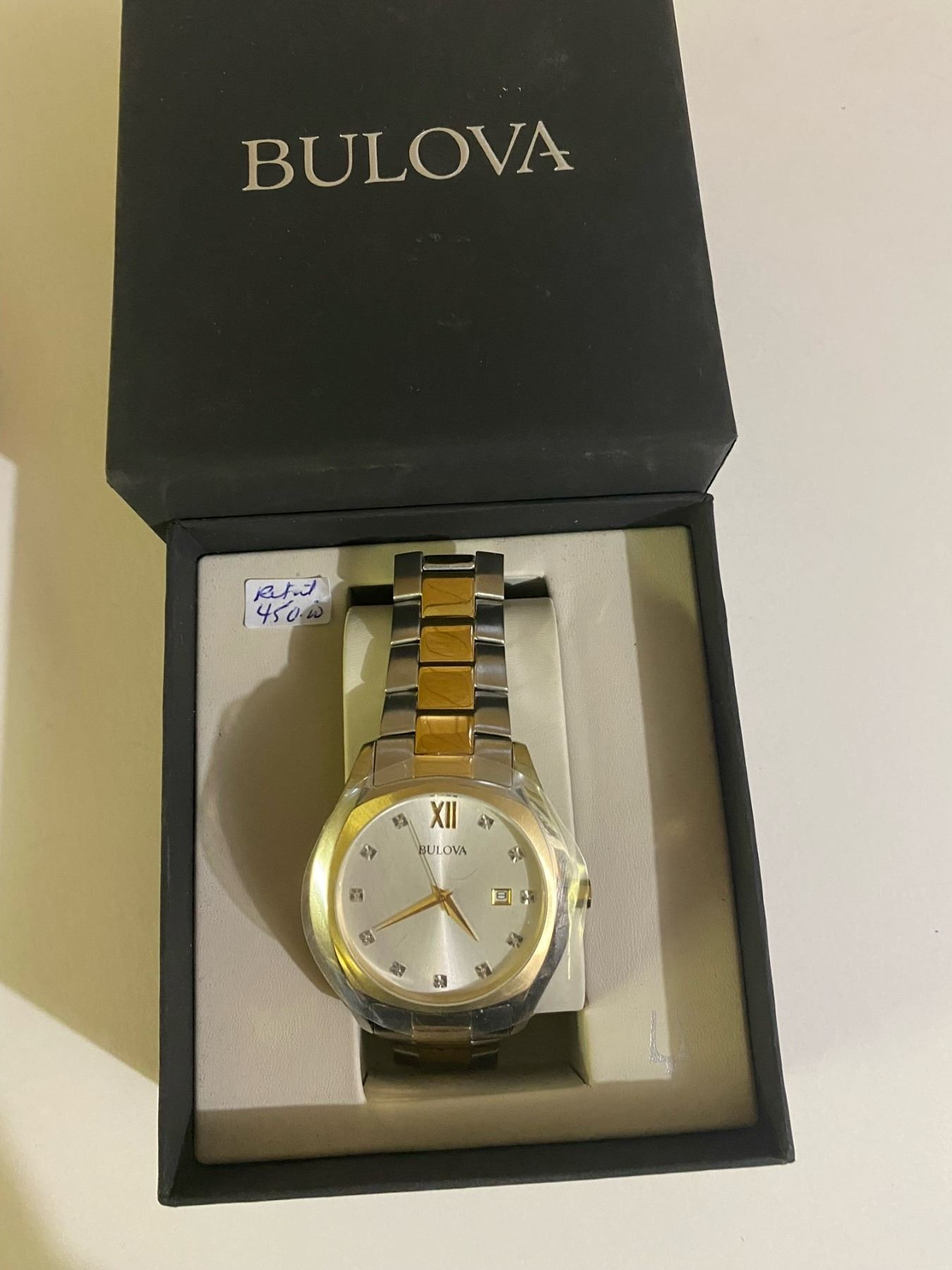 NIB Bulova Diamond collection mens watch model 98D125 new battery ...