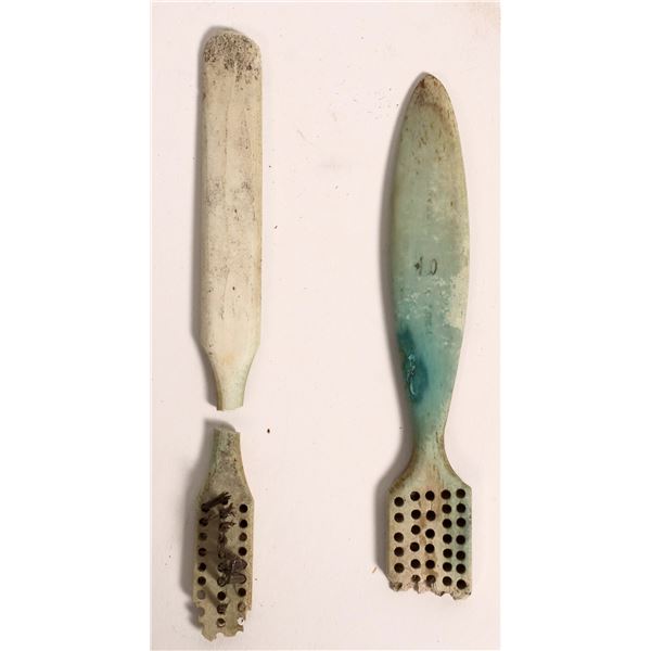 Two Ivory Handled Brushes Dement Trunk Ss Central America Treasure