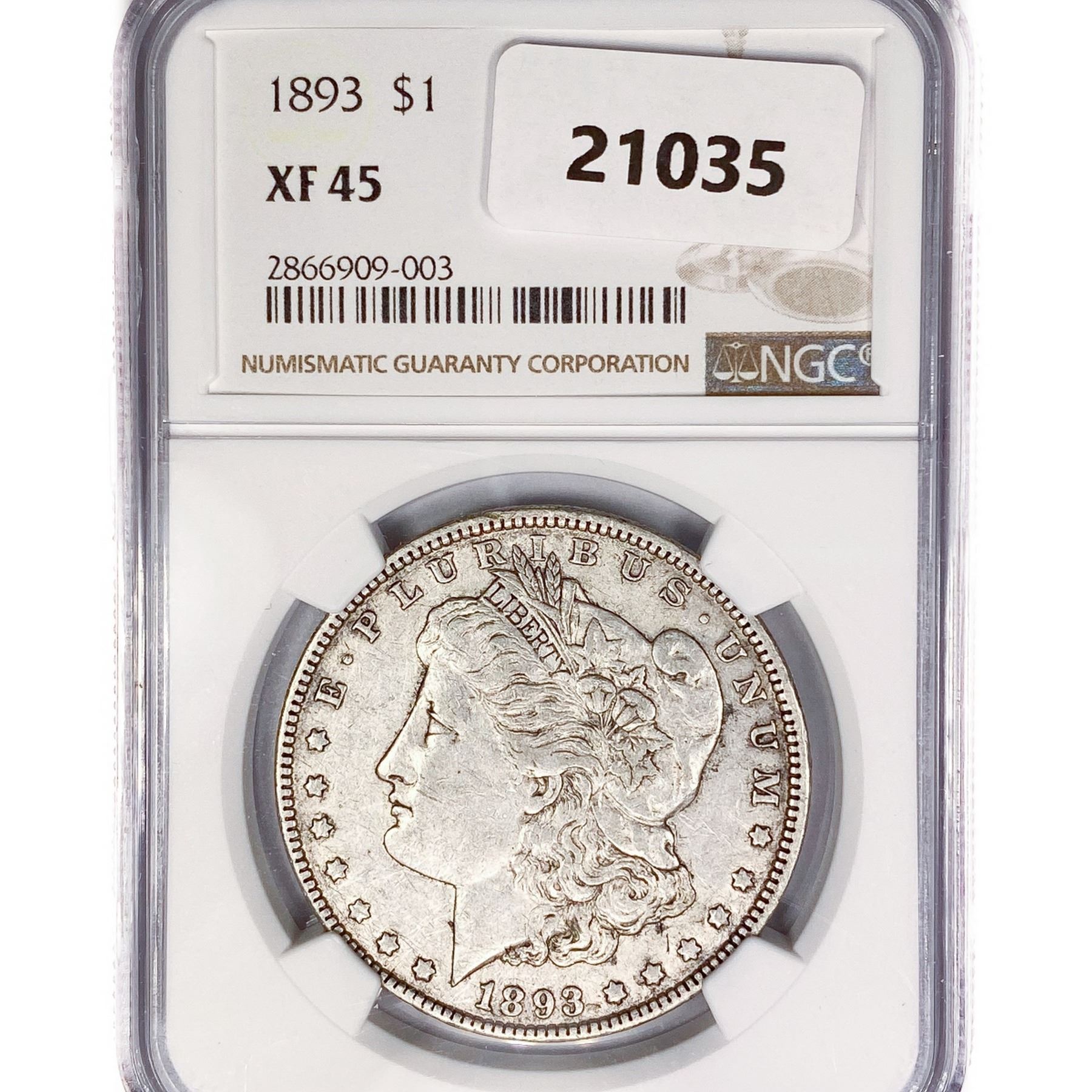 1893 Morgan Silver Dollar NGC XF45