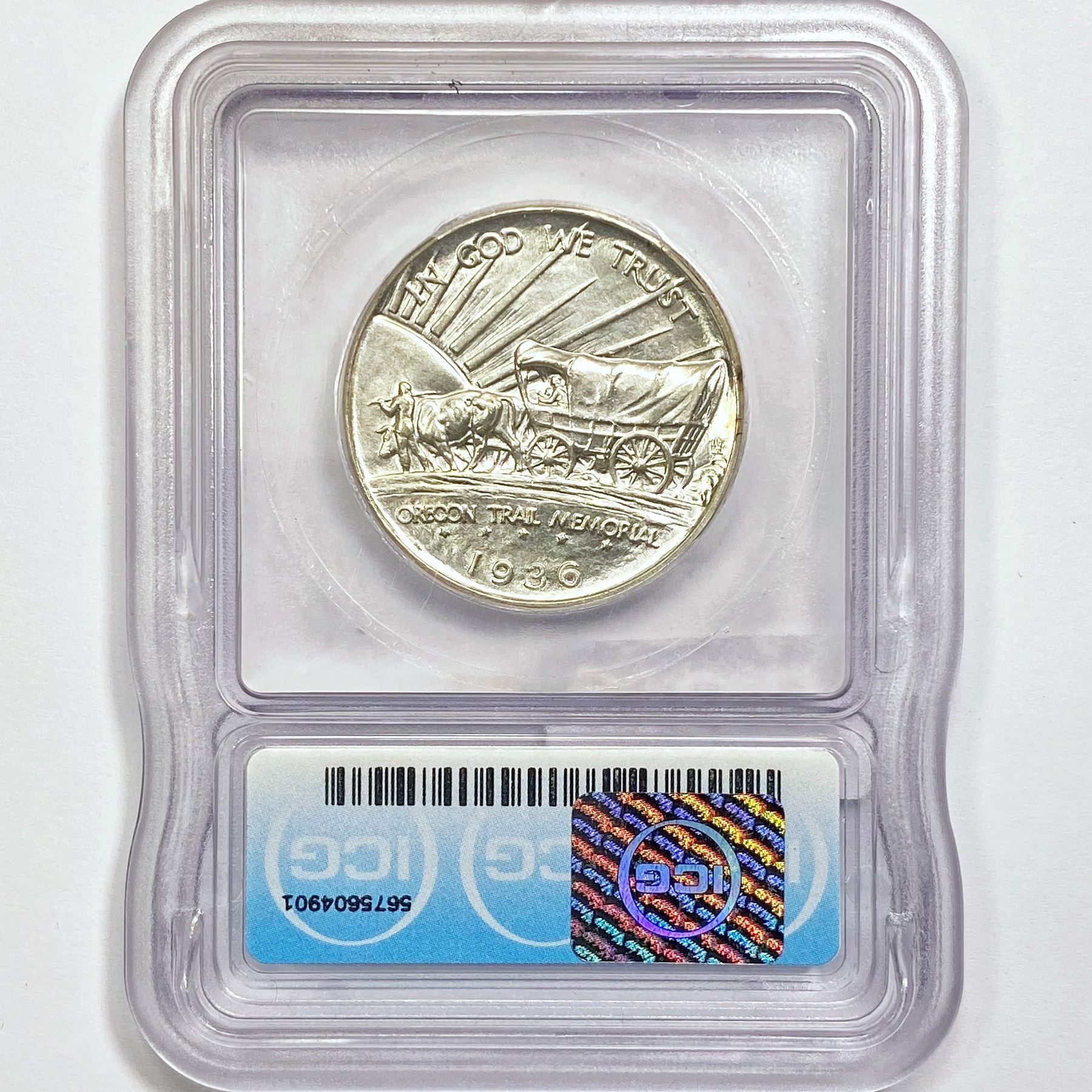 1936 Oregon Trail Half Dollar ICG MS62