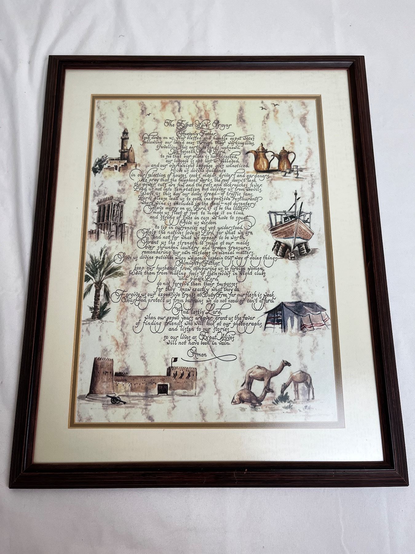 Framed Expat Wives Poem Sunrise Estate Services Ltd