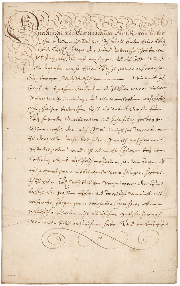 Charles VI, Holy Roman Emperor Letter Signed to King George I