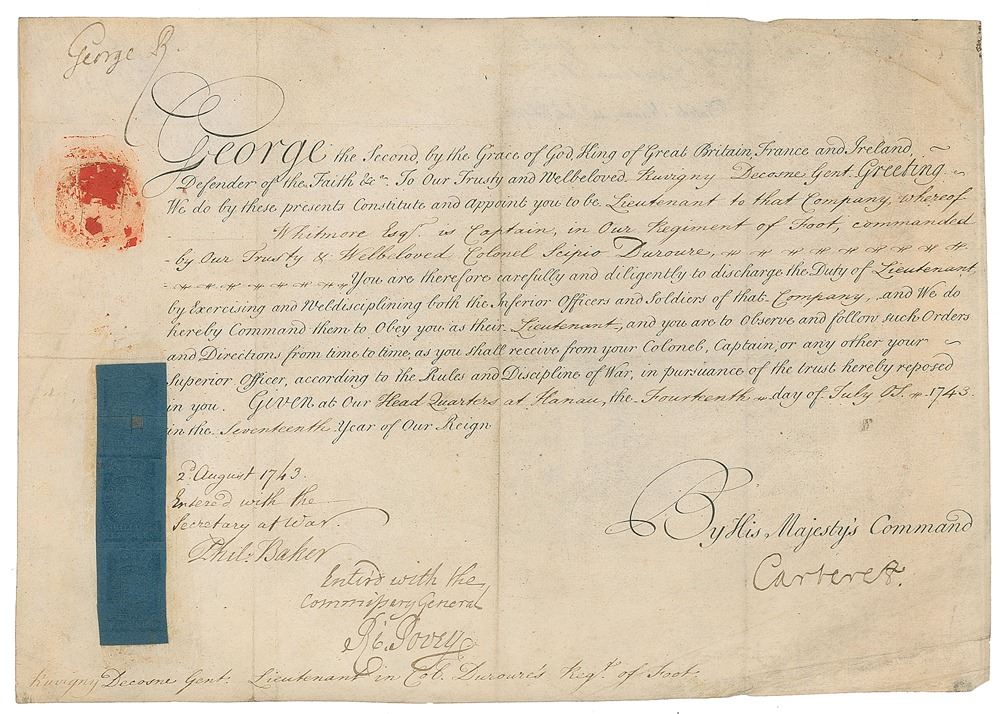 King George II Document Signed