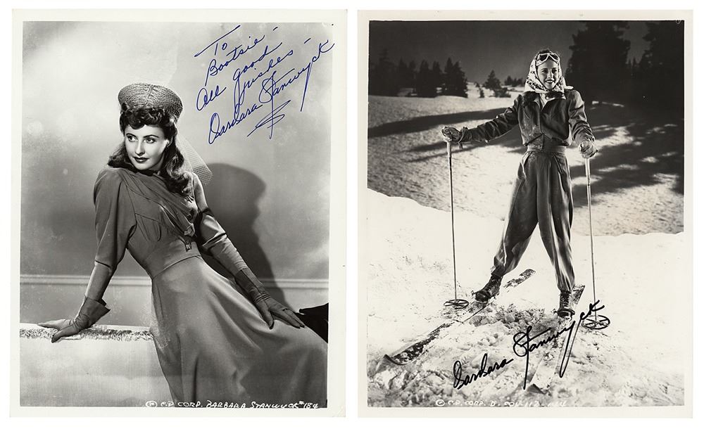Barbara Stanwyck (2) Signed Photographs