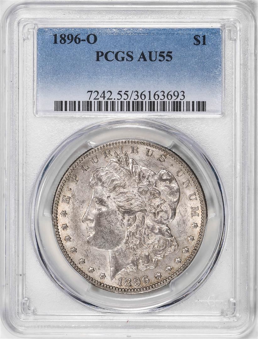 1896-O $1 Morgan Silver Dollar Coin PCGS AU55