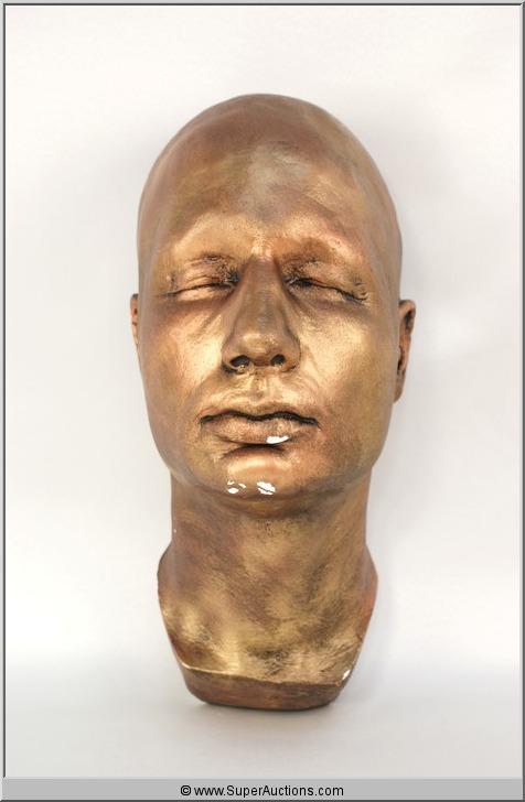 Copper Painted Plaster Life Mask of Agent Fox Mulder (David Duchovny)