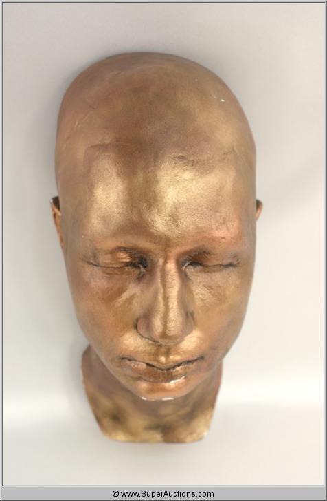 Copper Painted Plaster Life Mask of Agent Fox Mulder (David Duchovny)