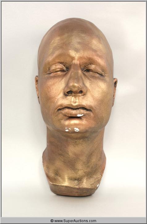 Copper Painted Plaster Life Mask of Agent Fox Mulder (David Duchovny)