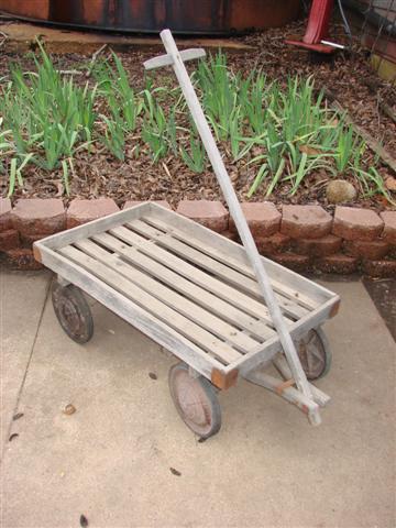 Primitive Old Wooden Pull Cart