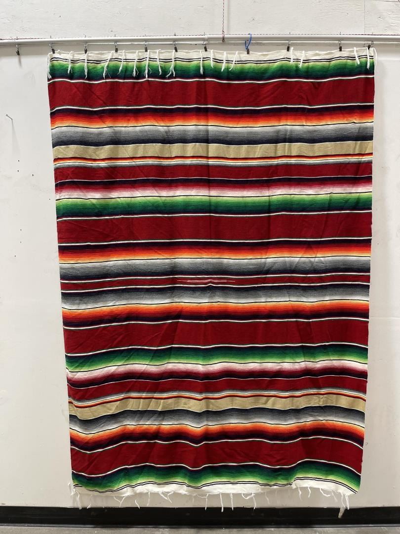 Antique Mexican Wool Serape Saltillo Blanket