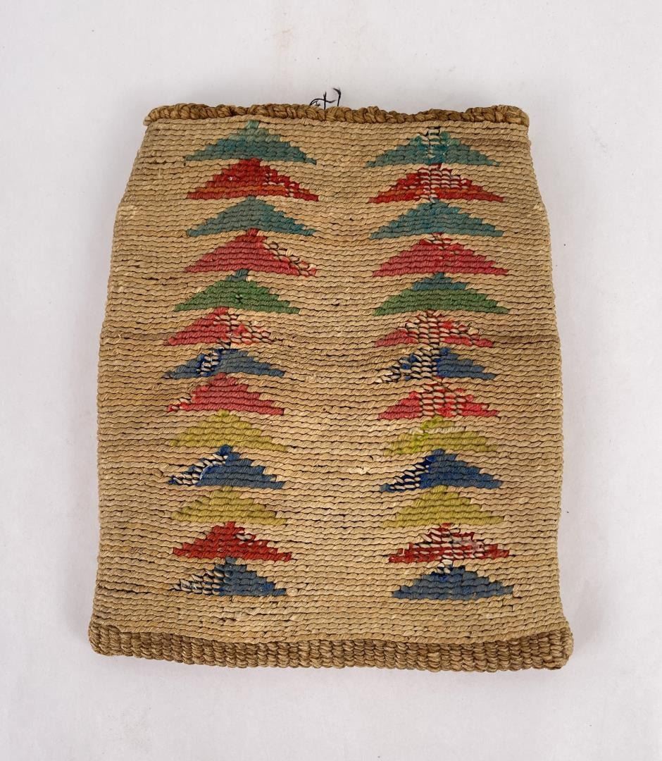 Antique Nez Perce Indian Woven Corn Husk Bag