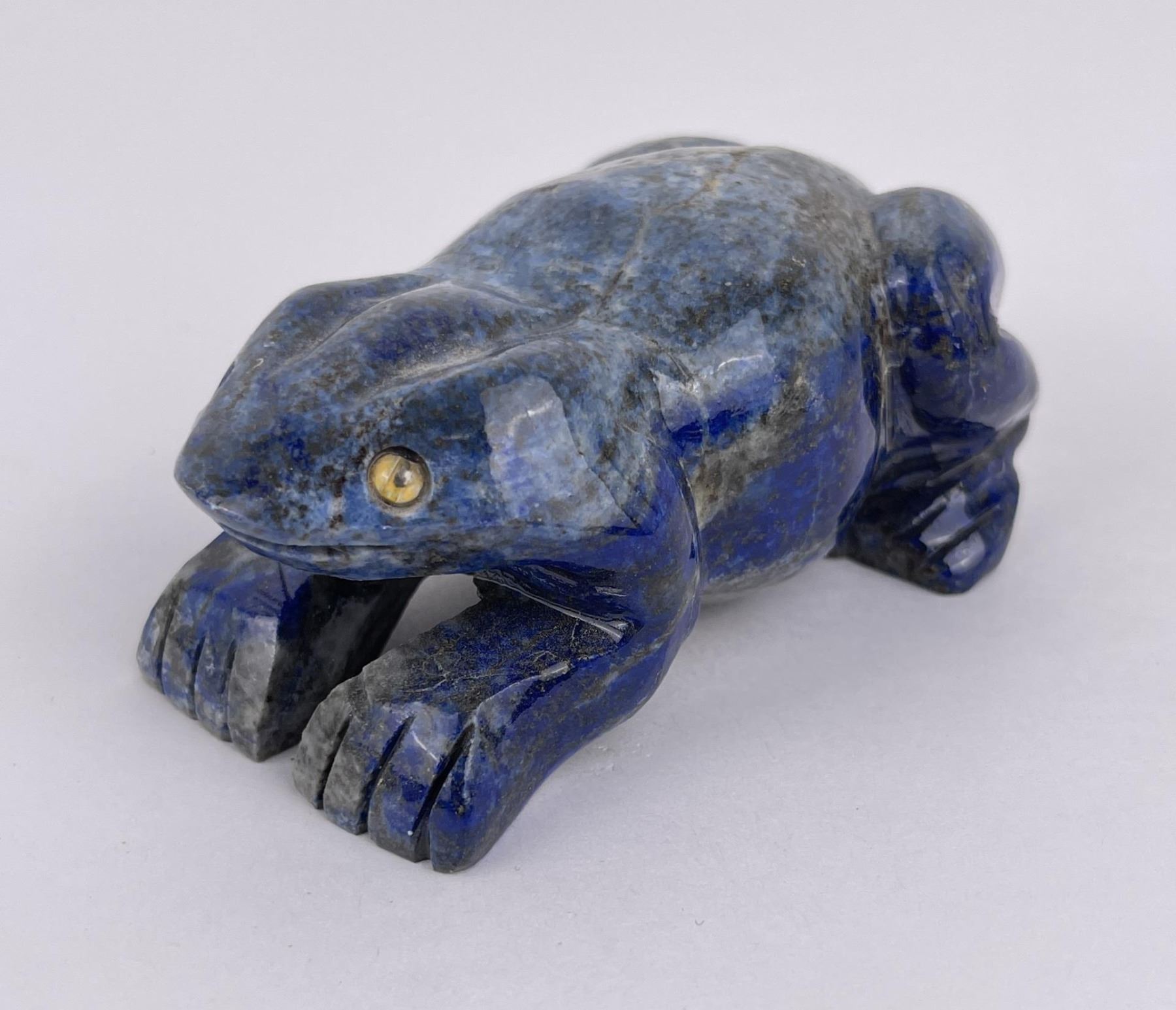 Lapis Lazuli Frog Carving