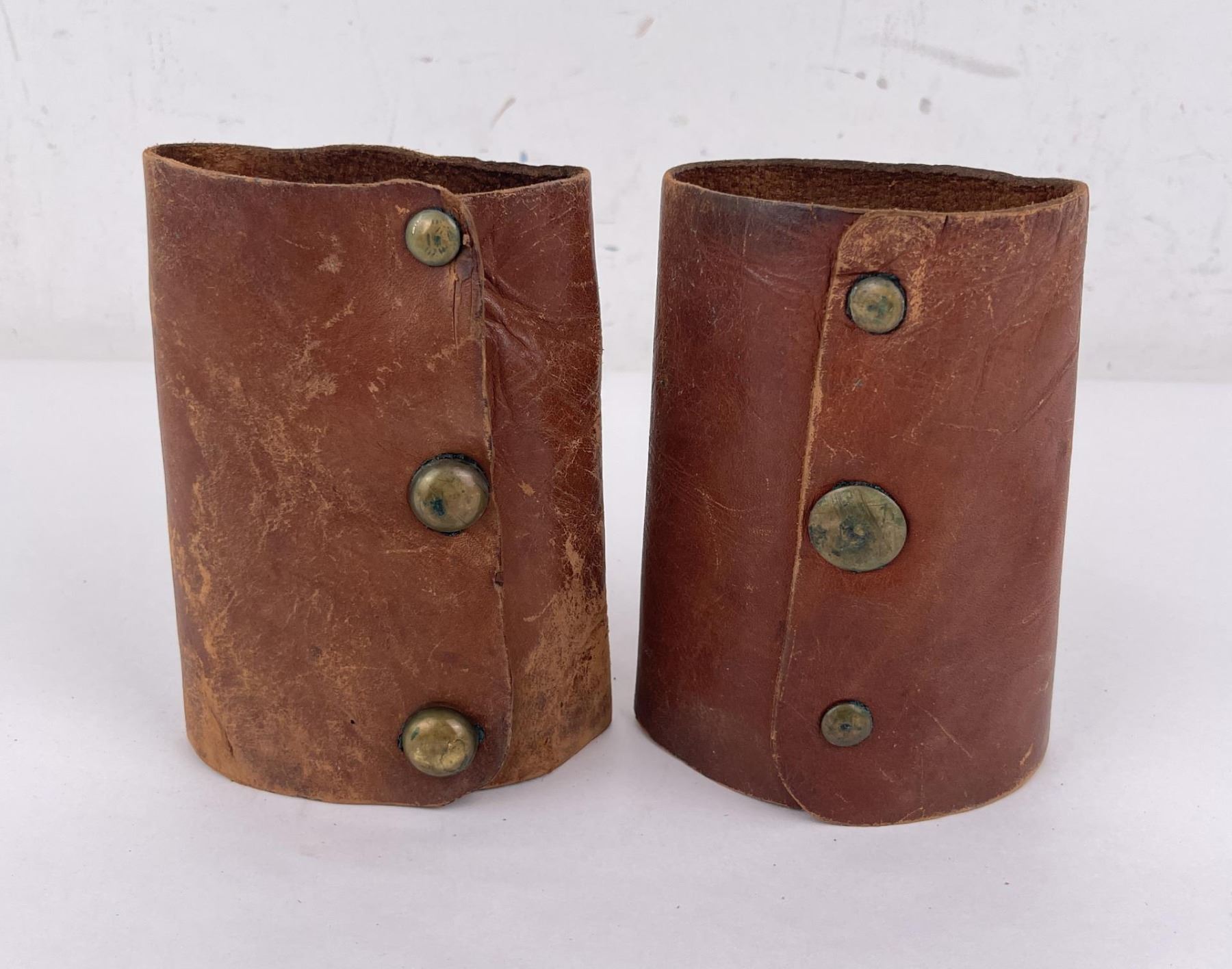 Antique Tooled Leather Cowboy Cuffs