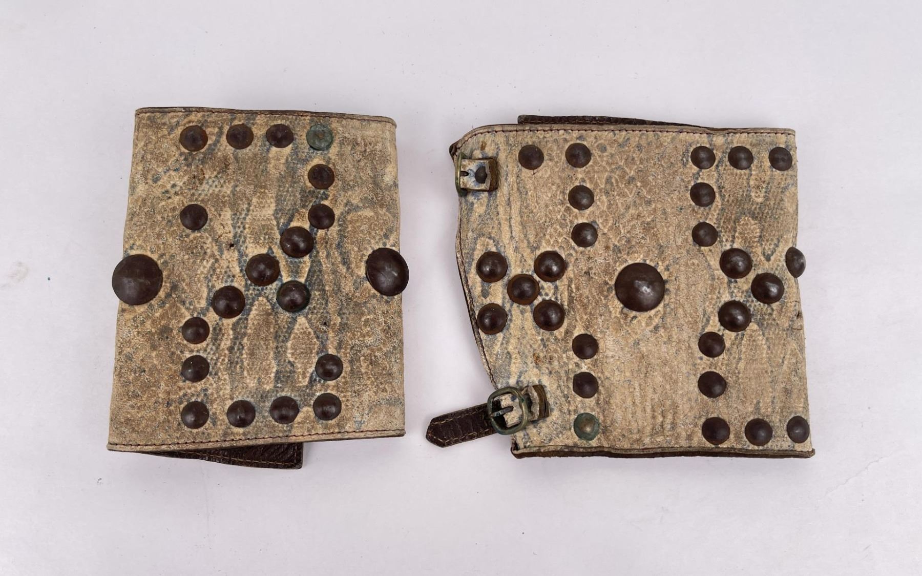 Antique Tooled Leather Cowboy Cuffs