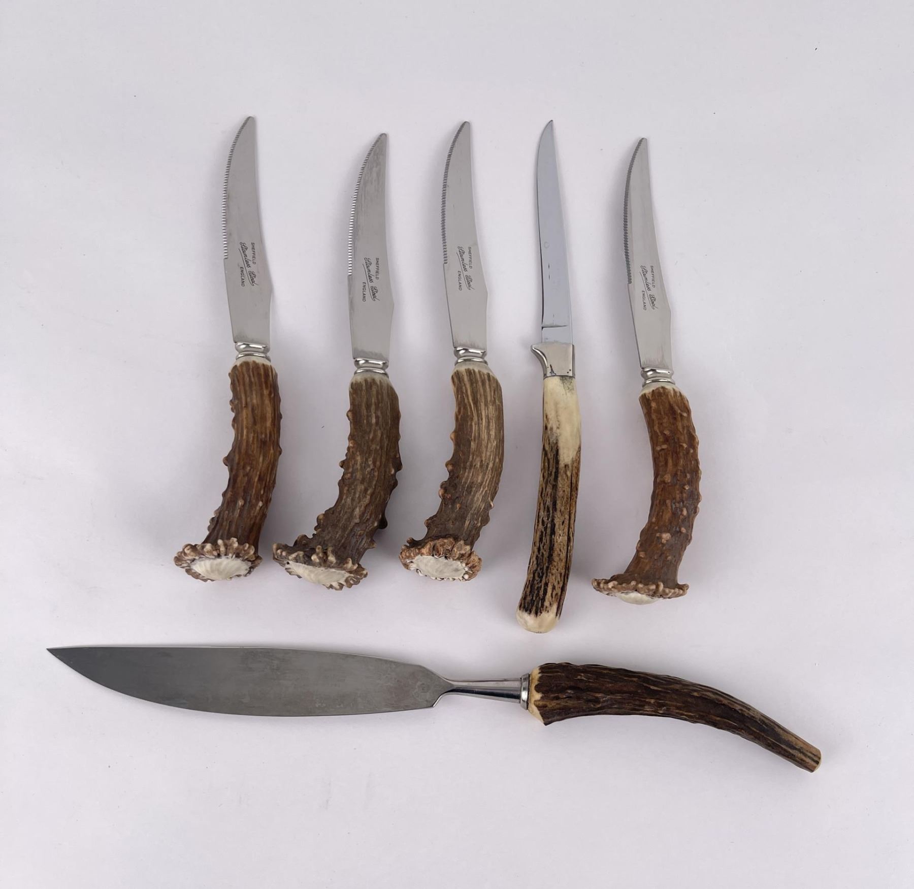 Sheffield England Stag Horn Knife Set