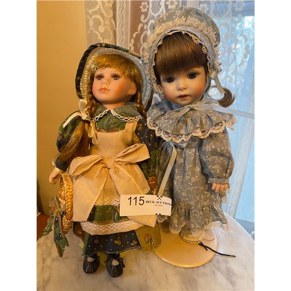 Vintage Cute Pair Of Collector Porcelain Dolls Beck Auctions Inc