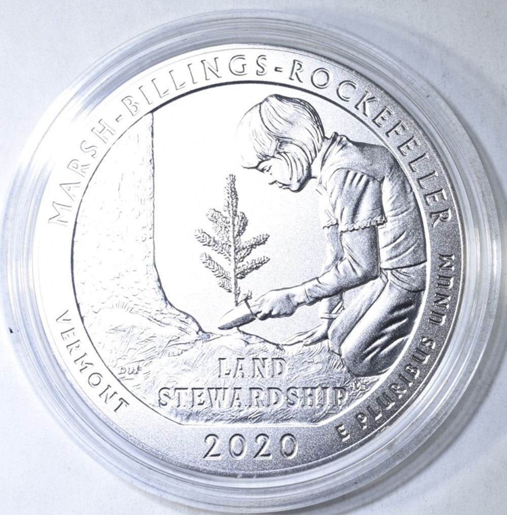 2020 ATB VERMONT 5 OZ SILVER QUARTER OGP