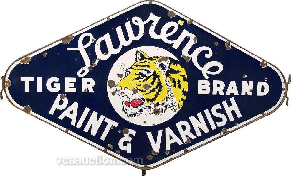 Lawrence Tiger Brand Paint & Varnish Double Sided Porce