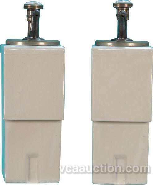 Lot Of 2 Soda Fountain Porcelain Syrup Dispensers: