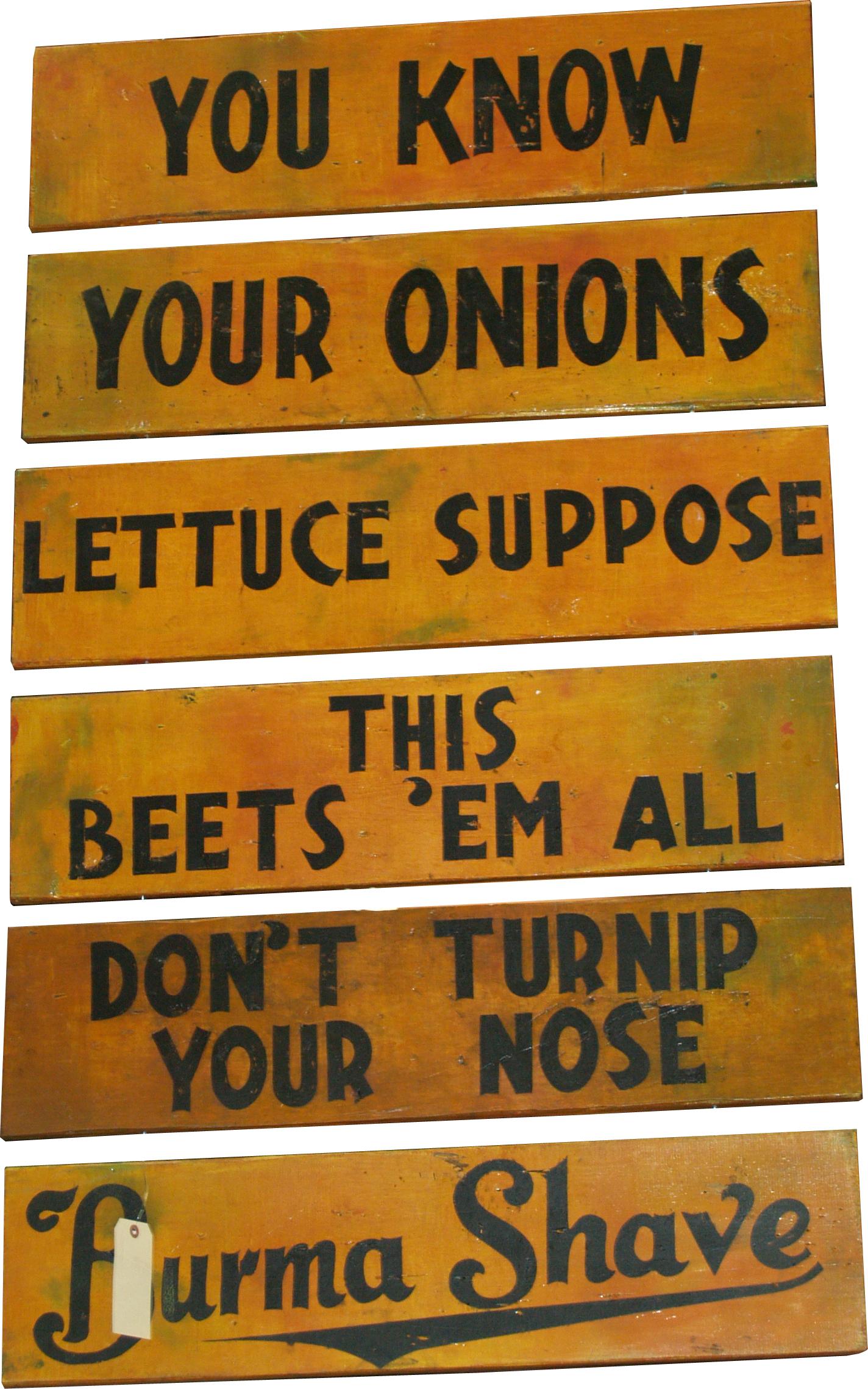 Lot Of 6, Set Of Double Sided "Burma Shave"Signs