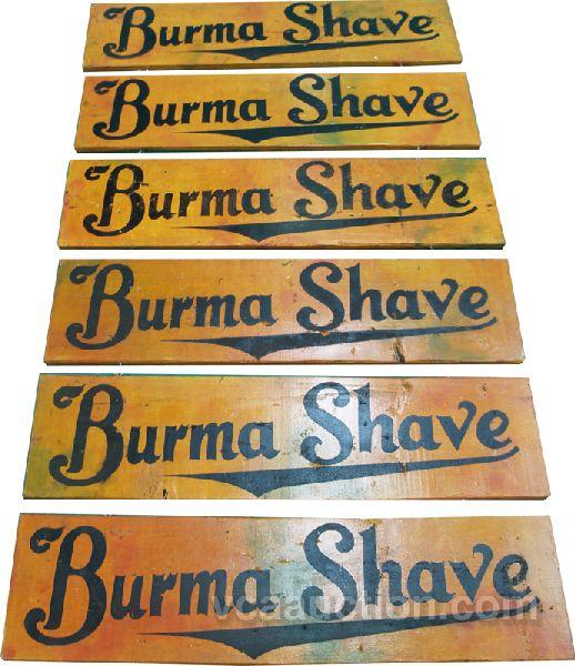 Lot Of 6, Set Of Double Sided "Burma Shave"Signs