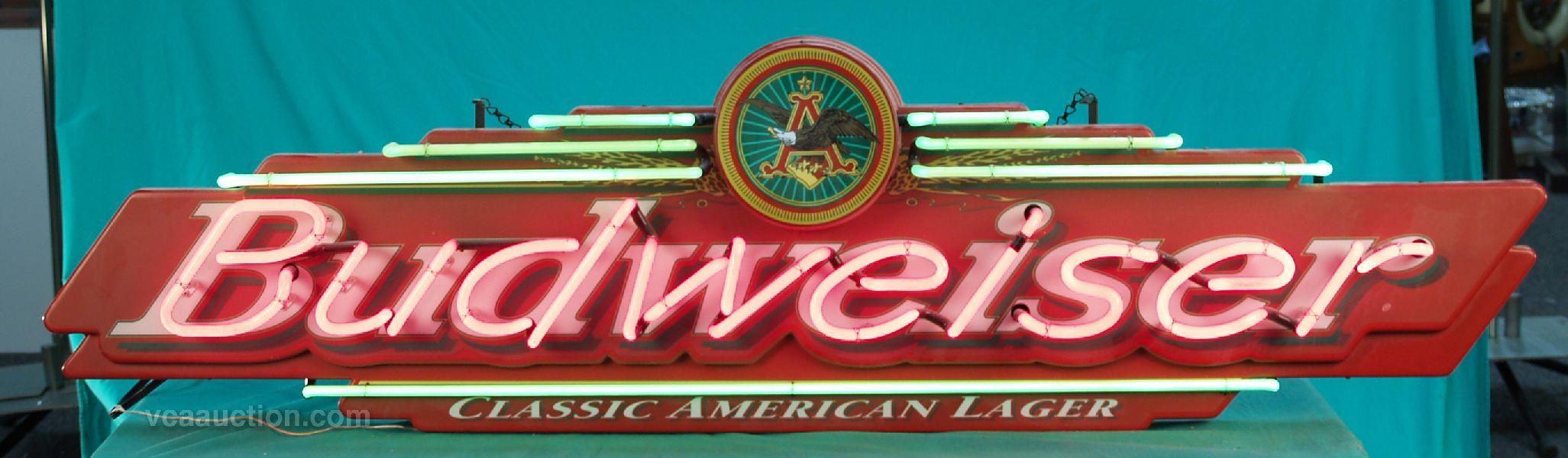 Budweiser "Classic American Lager" Plastic & Neon Hangi