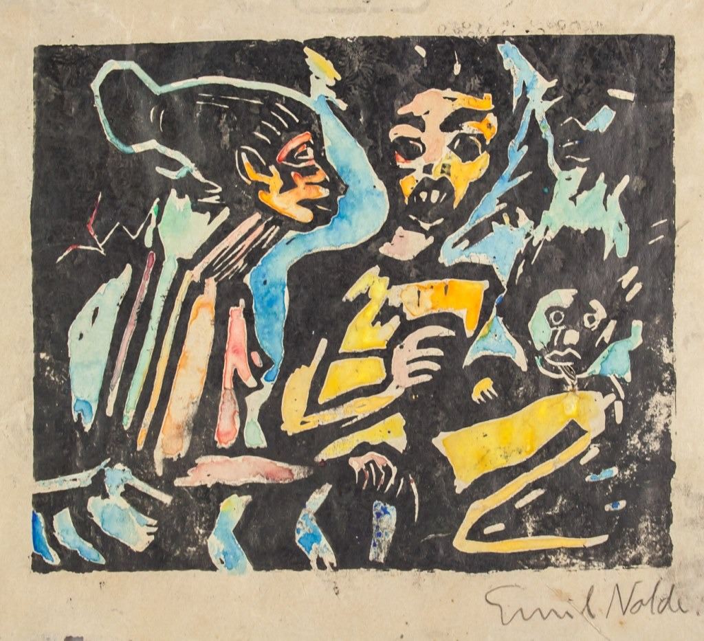 German Woodcut on Paper Signed Emil Nolde
