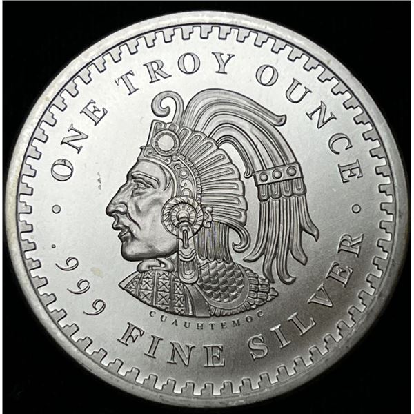 Cuauhtemoc Mexican/Aztec 1 ozt .9999 Silver