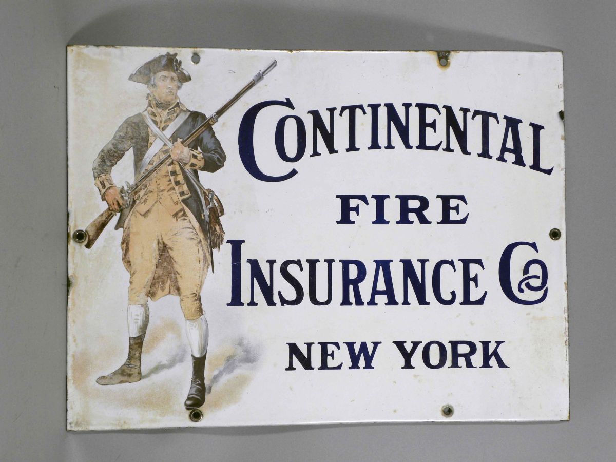Continental Fire Insurance Porcelain Sign