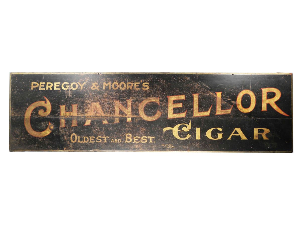 Chancellor Cigar Outdoor Wood Sign