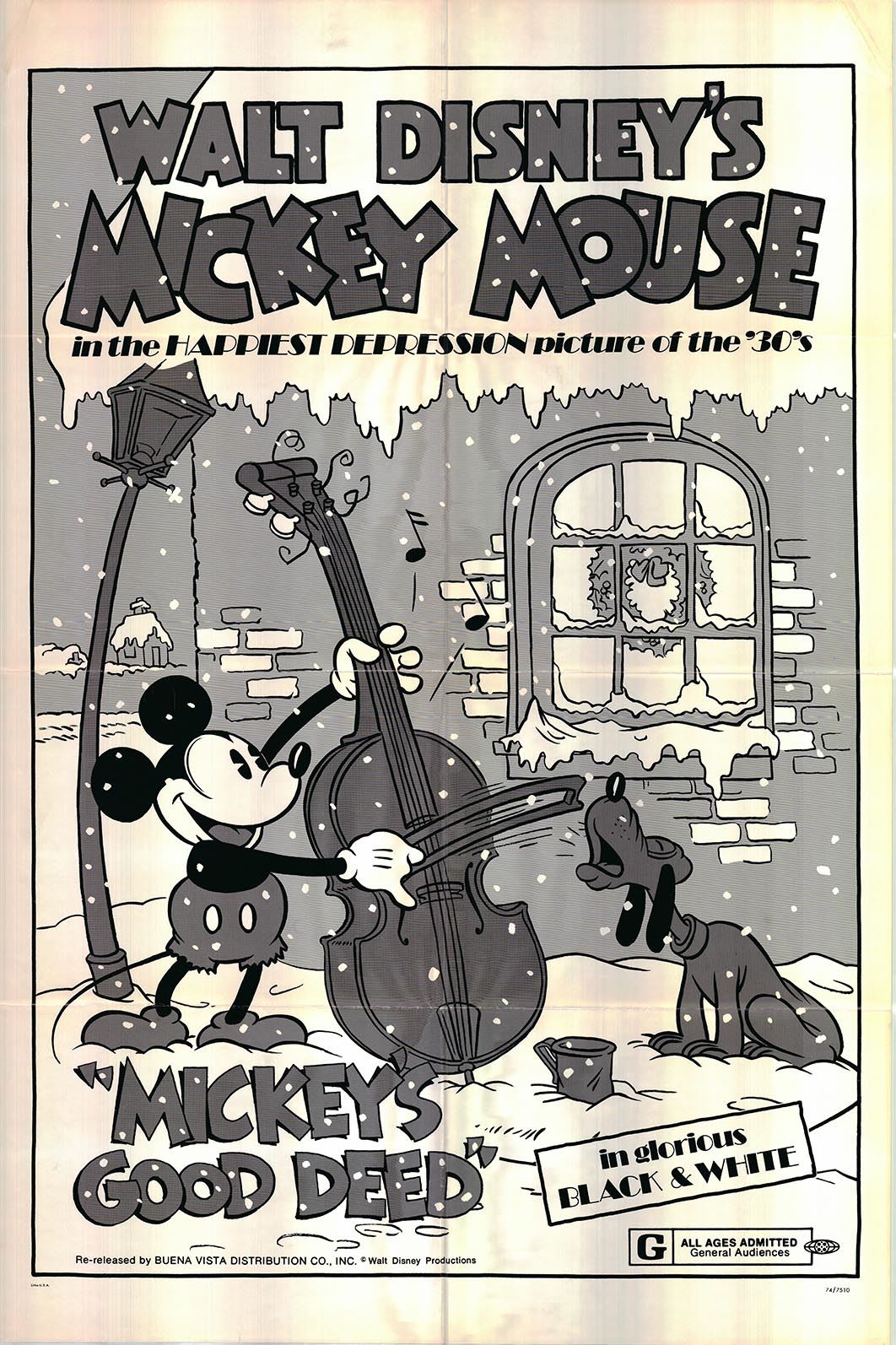 Mickey's Good Deed original 1974R vintage one sheet poster