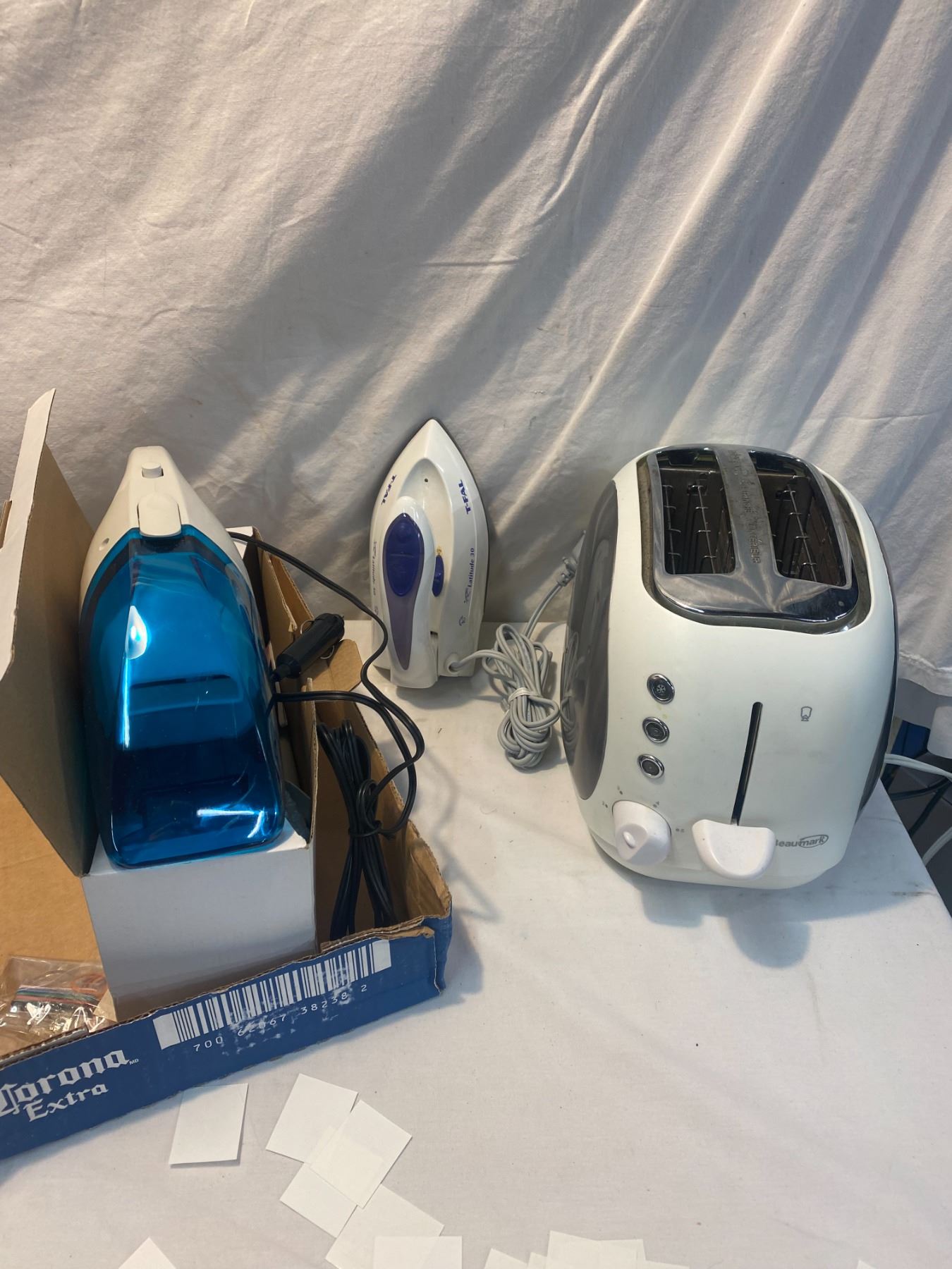 Toaster, iron and car vacuum