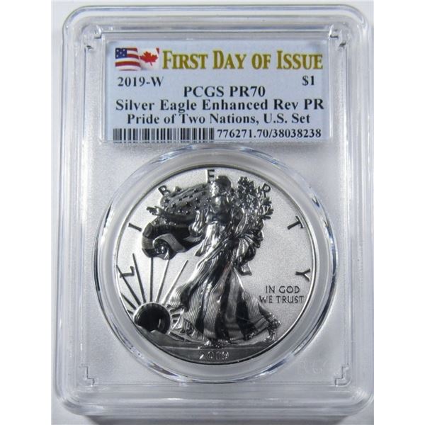 2019-W REV PROOF SILVER EAGLE PCGS PR-70