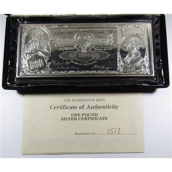 "ONE POUND" SILVER CERTIFICATE
